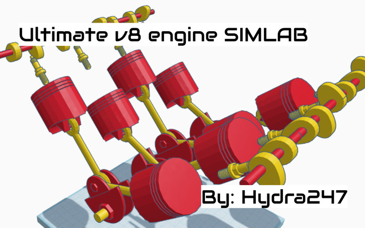 3D design Ultimate V8 Engine SIMLAB - Tinkercad