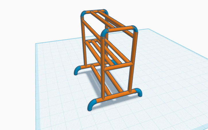 3D design drying rack - Tinkercad