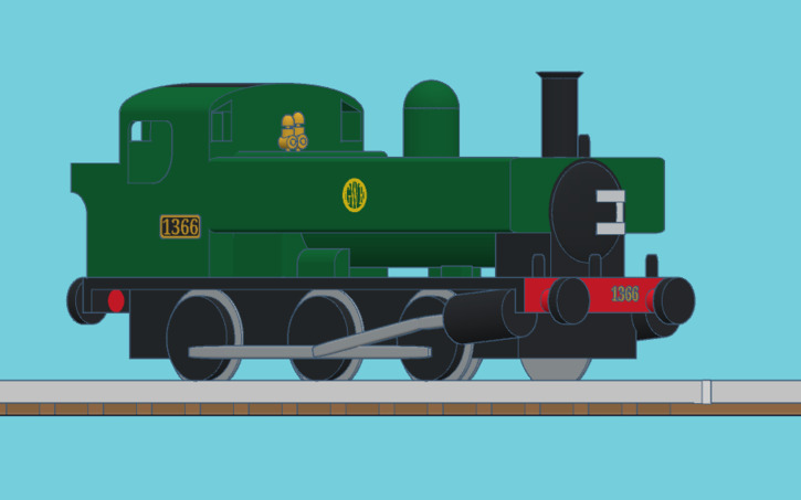 3D design GWR 1300 Pannier Tank Engine No.1366 - Tinkercad