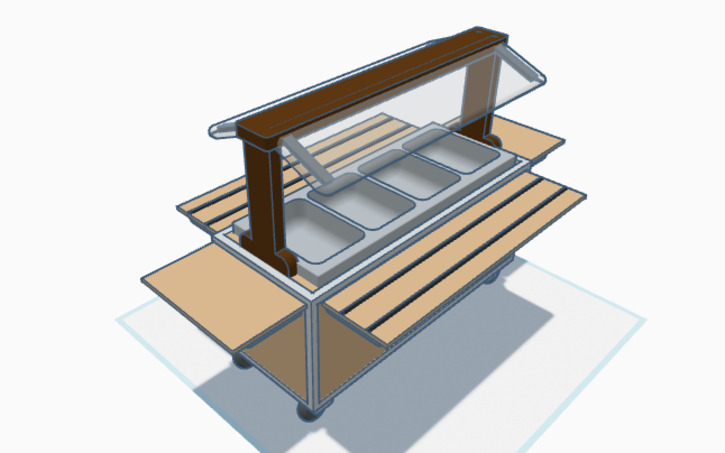 3D design Buffet Table - Tinkercad