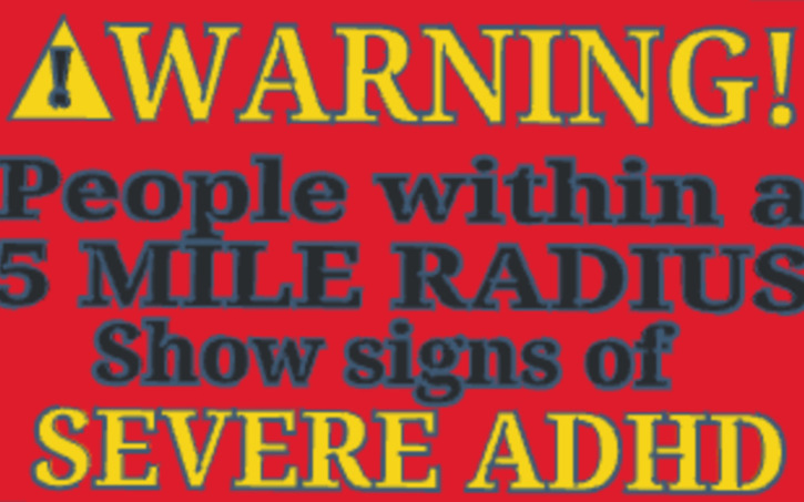 3D design ADHD Warning Sign - Tinkercad