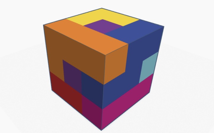 3D design puzzle cube - Tinkercad