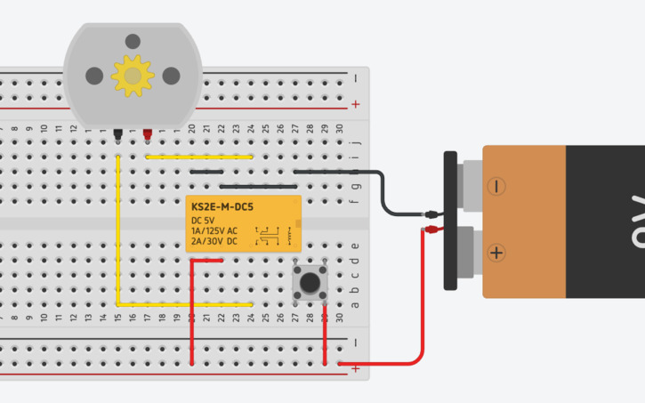 Circuit design DC motor - Tinkercad