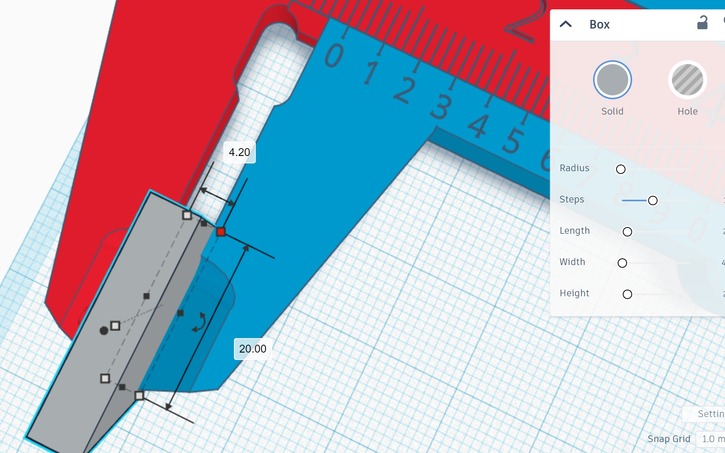 3D design Vernier Calipers - Tinkercad
