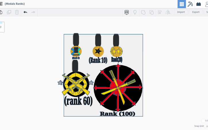 3D design (Medals Ranks) - Tinkercad