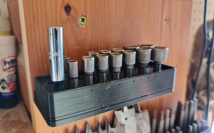 3D design Gridfinity 3x1x2 Hex Socket Set - Tinkercad