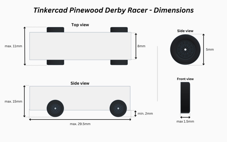 3D design Pinewood Derby Car Template - Tinkercad