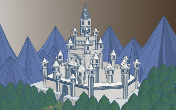 3D design Origami Castle - Tinkercad