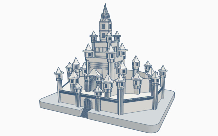 3D design Origami Castle - Tinkercad