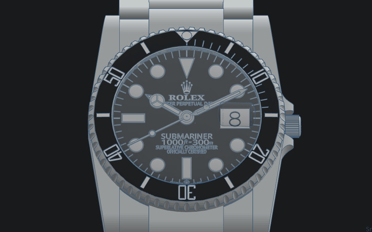 3D design Rolex Submariner Replica - Tinkercad