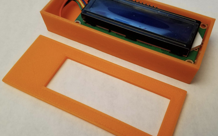 3D design I2C LCD Display Case - Tinkercad