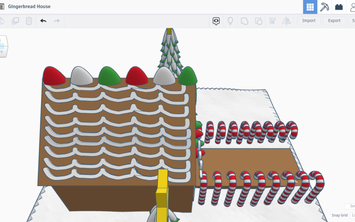 3D design Gingerbread House - Tinkercad