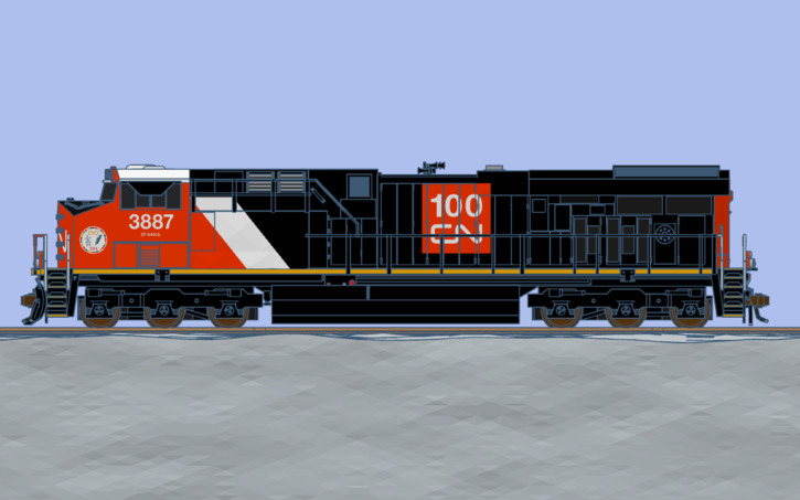 3D design Canadian National ES44AC 3887 (READ DESC.) - Tinkercad