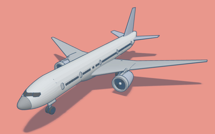 3D design Boeing 777 - 300ER (EX) Wide-Body Aircraft - Tinkercad