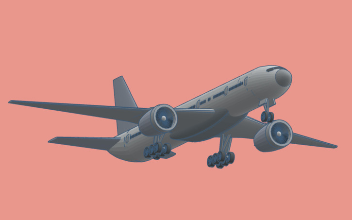 3D design Boeing 777 - 300ER (EX) Wide-Body Aircraft - Tinkercad