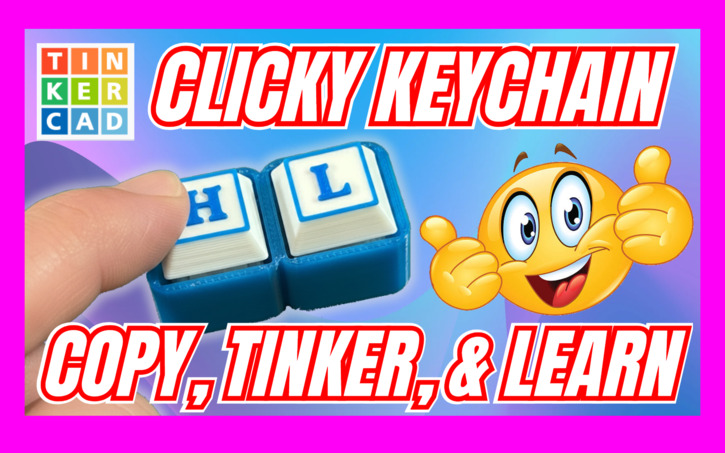 3D design clicky keychain template - Tinkercad