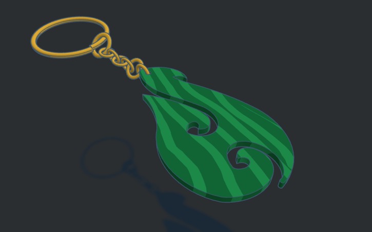 3D design Maori Hook Keychain - Tinkercad