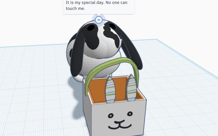3D design Otter with an Easter basket - Tinkercad