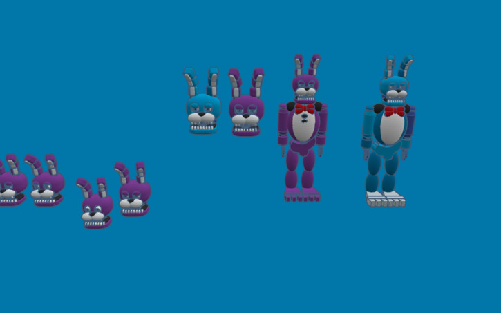 3D design bonnie with posable parts and face - Tinkercad