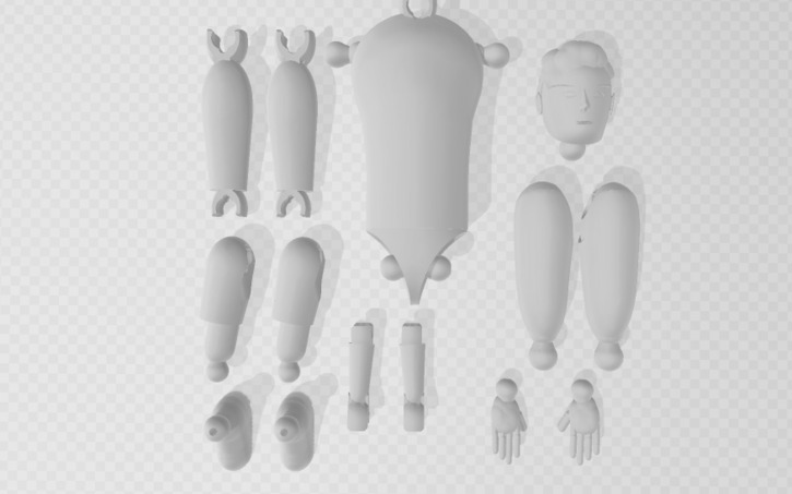 3D design Printable Poseable Figures - Tinkercad