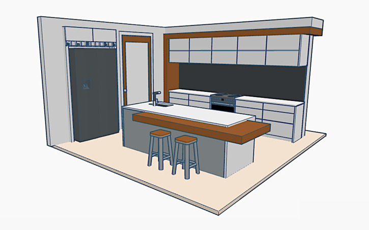 3D design Modern Kitchen - Tinkercad