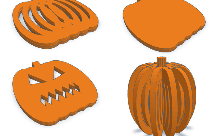 Codeblock design Halloween Pumpkin Generator V1 - Tinkercad