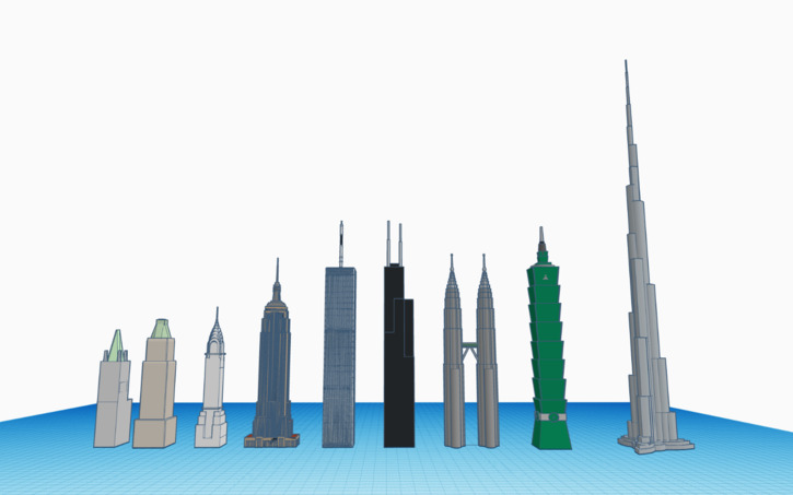 3D design History of The World's Tallest Buildings - Tinkercad