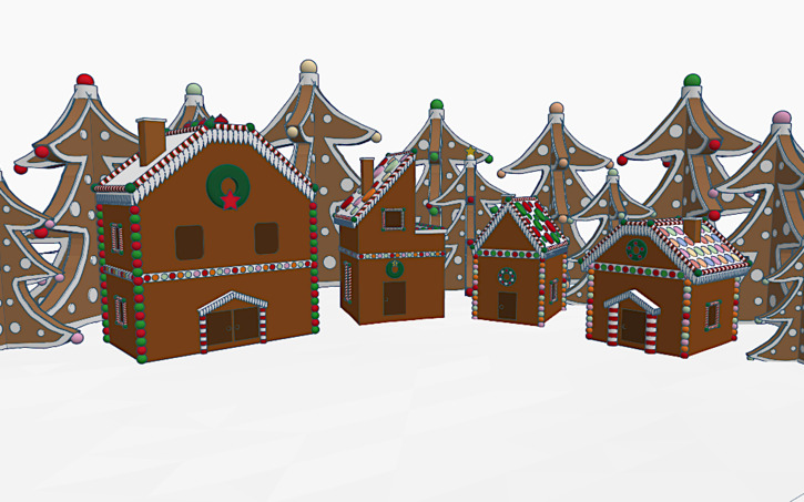 3D design Gingerbread Village - Tinkercad
