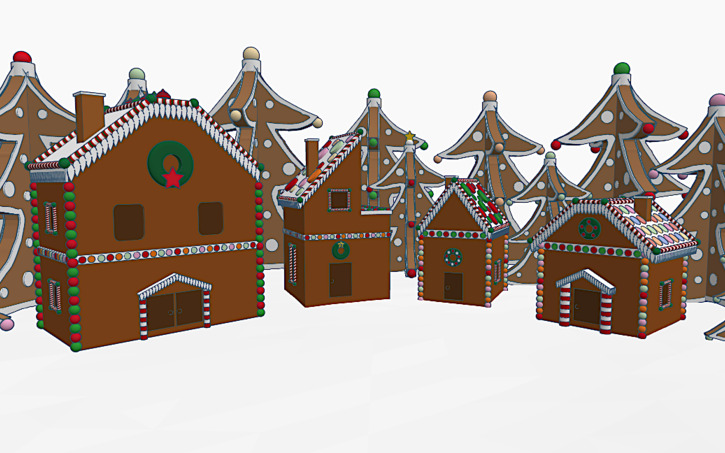 3D design Gingerbread Village - Tinkercad