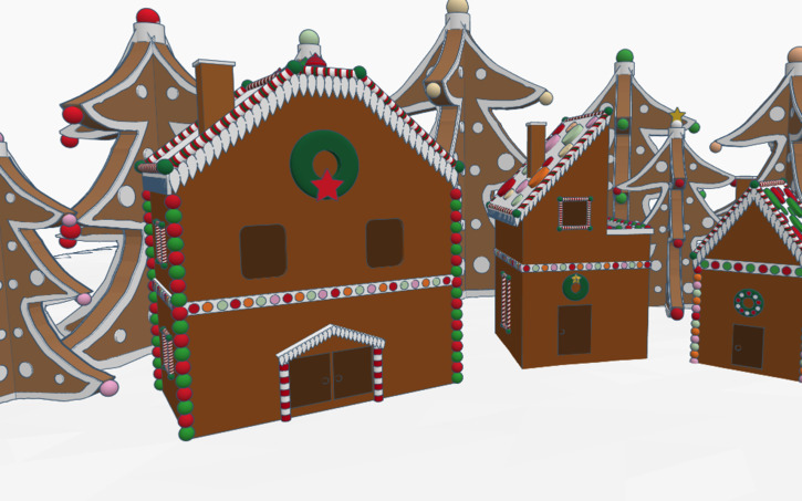 3D design Gingerbread Village - Tinkercad