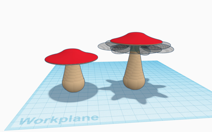 3D design fungus template model - Tinkercad