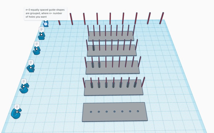 3D design Method - Equally Spaced Holes - Tinkercad