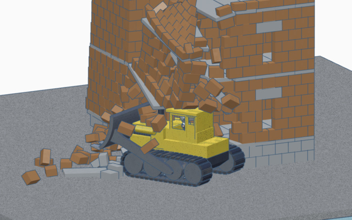 3D design Bulldozer (sim lab) - Tinkercad