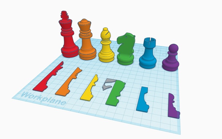 3D design Chess Pieces - Tinkercad