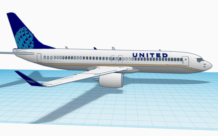 3D design United Airlines Boeing 737-800 - Tinkercad