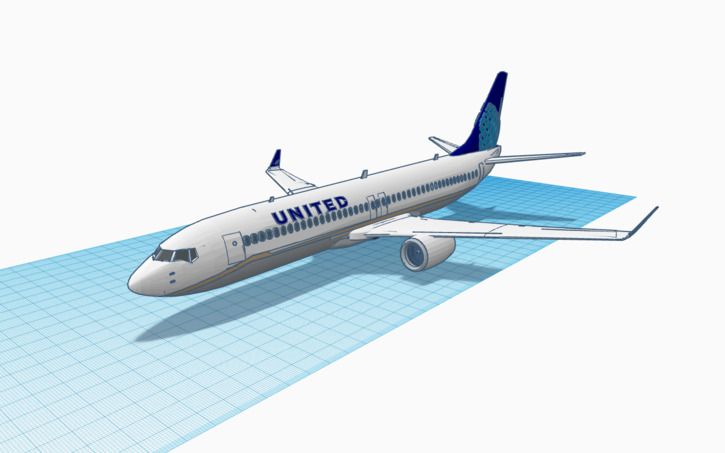 3D design United Airlines Boeing 737-800 - Tinkercad