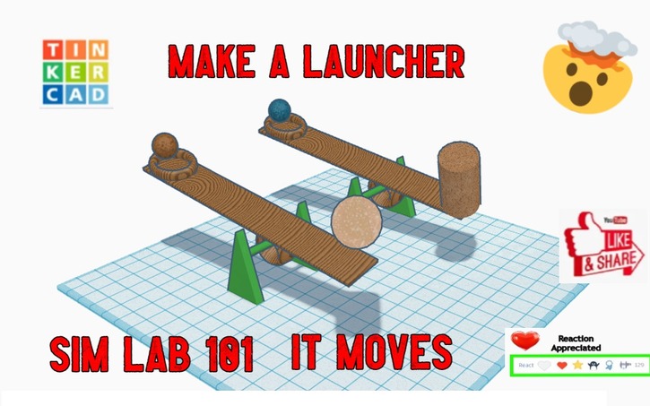 3D design Sim Lab Launcher with Tutorial - Tinkercad