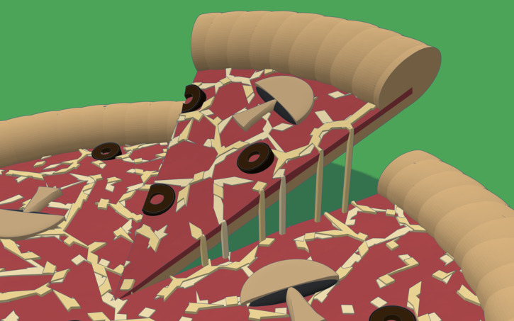 3D design Realistic Pizza - Tinkercad