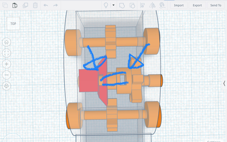 3D design Rubber ban powered car! - Tinkercad